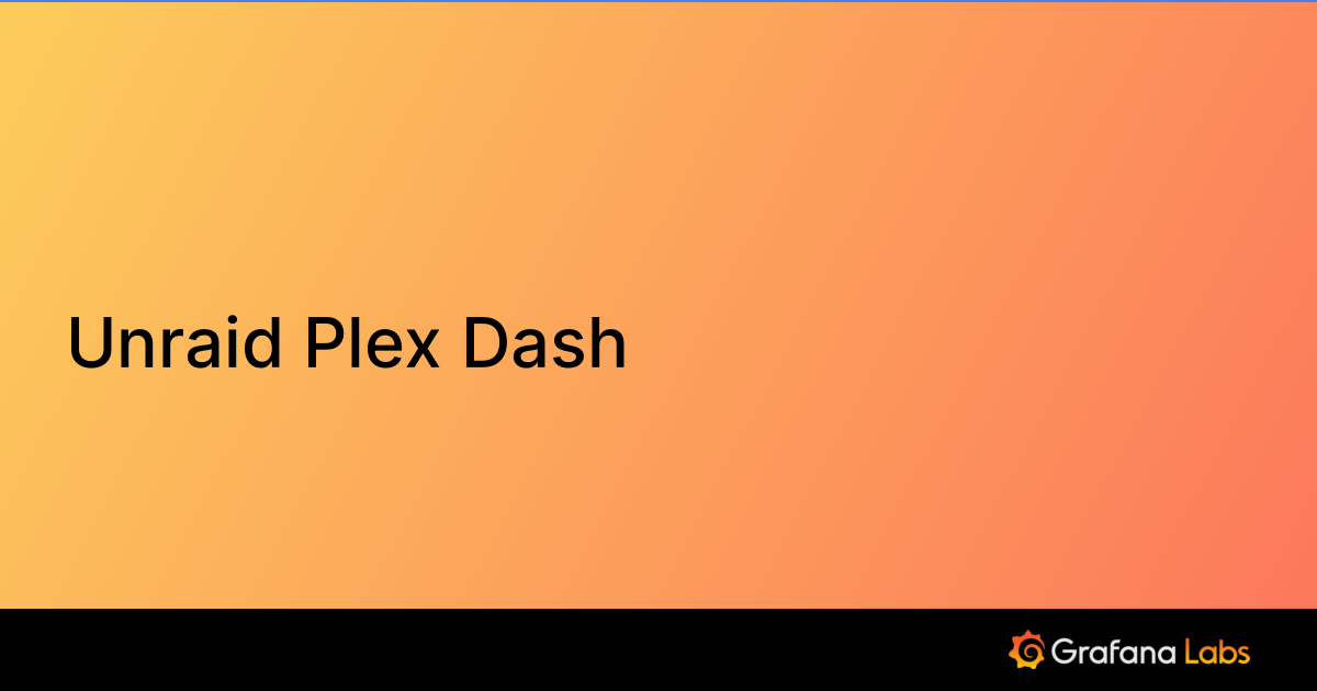 Unraid Plex Dash | Grafana Labs